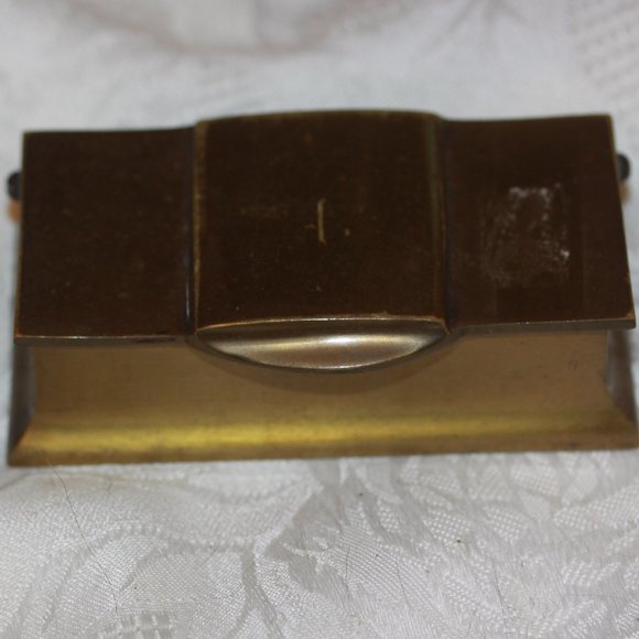 Office | Vintage Hinged Brass Postage Stamp Box | Poshmark